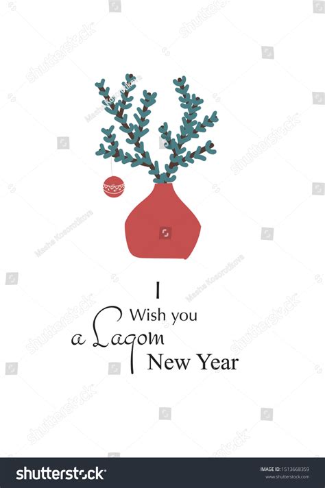 New Year Greeting Card Lagom Concept Stock Vector Royalty Free
