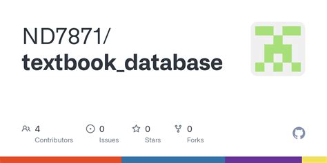 Github Nd7871textbookdatabase