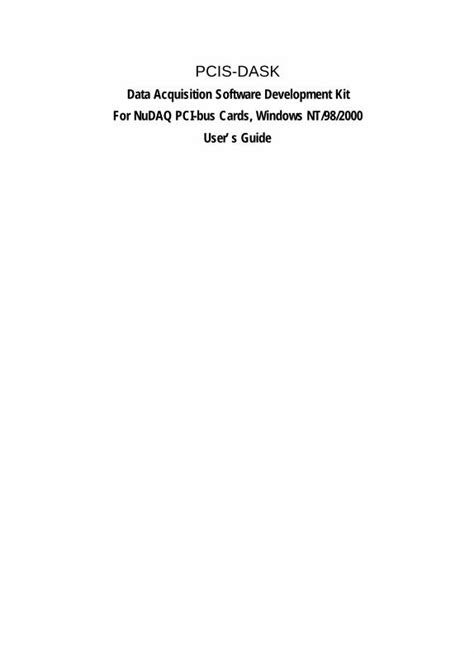 Pdf Data Acquisition Software Development Kit For Nudaq Pci Dokumen