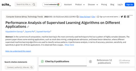 Performance Analysis Of Supervised Learning Algorithms On Different