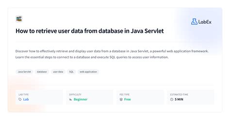 how to retrieve user data from database in java servlet labex