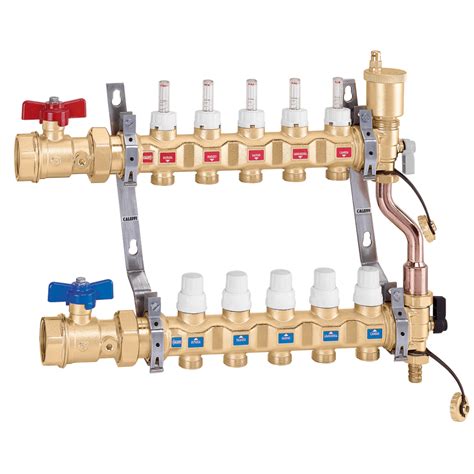 Collettore Premontato Ø 1 1 4 F Caleffi 6687f5s1 6 Vie Ø3 4 Valvole E