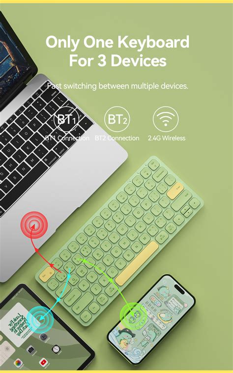 Bow Portable 2 4g Bluetooth Wireless Dual Mode Keyboard Hd286cl Rechargeable Cute Keyboard For