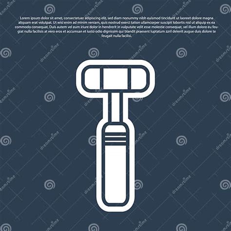 Blue Line Neurology Reflex Hammer Icon Isolated On Blue Background