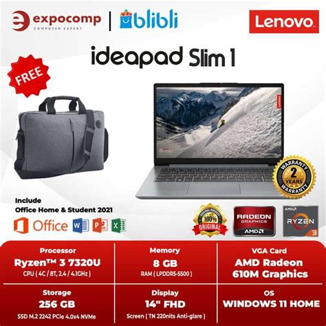 Jual Lenovo Ideapad Slim 1 14 Amn7 Amd Original Murah Harga Diskon