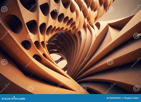 Abstract Of Wooden Pattern Twisted Shape Architecture Facade Details