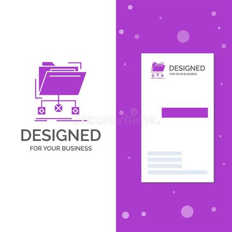 Business Logo For Backup Data Files Folder Network Vertical Purple Business Visiting Card