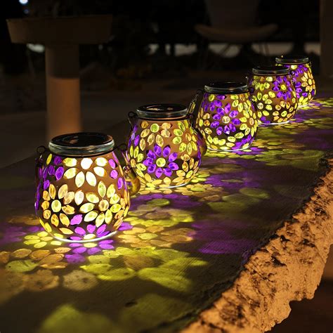 Cooo 2 Pack Mosaic Solar Lantern Outdoor Waterproof Ip68 Hanging