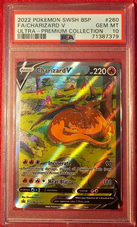 Mavin Pokemon Psa 10 Swsh Charizard Upc Promo Alt Art Charizard V Swsh260