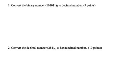 Convert The Binary Number 1010112 To Decimal Number 5 Points 2