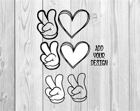 Peace Love Svg Hand Peace Sign Svg Hand Drawn Heart Svg Cricut