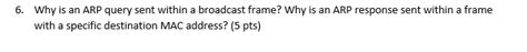 solved a 6 why is an arp query sent within a broadcast