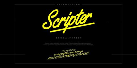 Scripter Resumen Alfabeto De Fuentes De Moda Fonts Urbanos Modernos