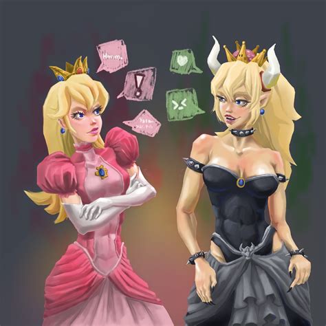 Artstation Peach Princess And Bowsette