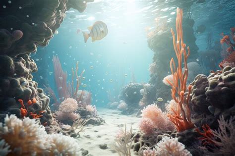 Digital Art Of Underwater Worlds Premium Ai Generated Image