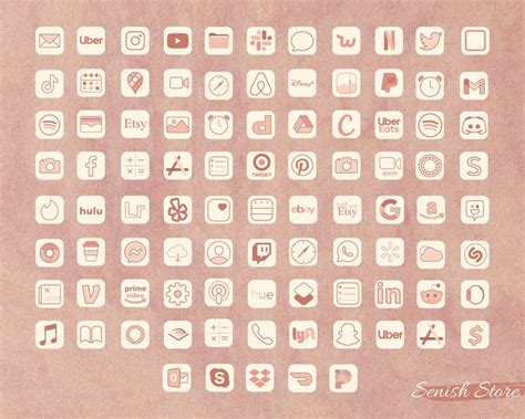 Neutral Nude Ios App Icons Custom Social Media Icon Pack