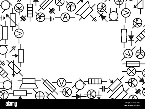Radio Component Frame Picture Resistor Transistor Diode And Capacitor Radio Electronic