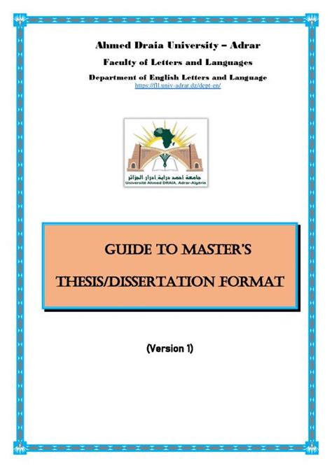 sample dissertation 52240 guide to master s thesis dissertation format