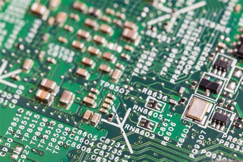 Premium Photo Close Up Of Electronic Components On The Motherboard