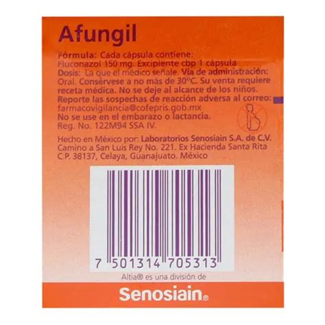 Afungil Cápsula 150 Mg C1 Infecciones Fúngicas Sistémicas