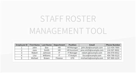 Staff Roster Management Tool Excel Template And Google Sheets File For