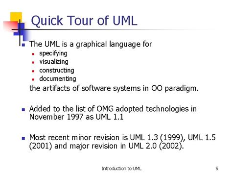 Object Modeling With Omg Uml Introduction To Uml
