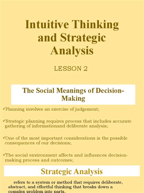Wk 4 Intuitive Thinking And Strategic Analysis Pdf Intuition Thought