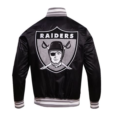 Nfl Satin Oakland Raiders Retro Classic Rib Jacket