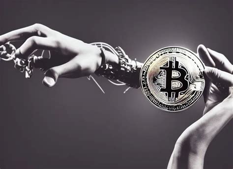Mechanical Cybernetic Hand Holds A Bitcoin Centered Stable