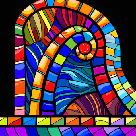 Doodle Zentangle Drawing In Stained Glass Style · Creative Fabrica