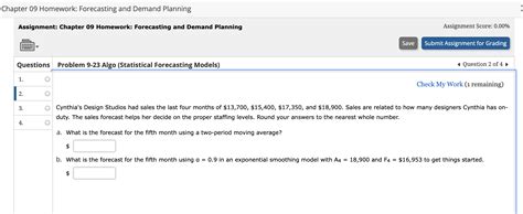 solved chapter 09 homework forecasting and demand planning