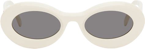 Loewe Off White Paulas Ibiza Oval Sunglasses Ssense