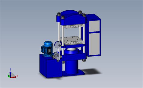 油压机模具 用于塑料盒橡胶成型solidworks 2018模型图纸下载 懒石网