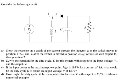 Solved Consider The Following Circuit A Show The Response Chegg