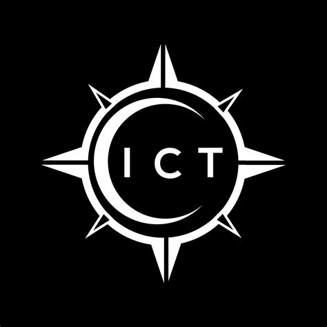 Ict Abstract Technology Circle Setting Logo Design On Black Background Ict Creative Initials