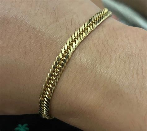 18k Japan Gold 10cut Bracelet Mens Fashion Watches And Accessories