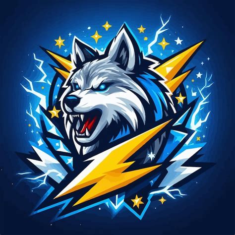 Un Logotipo De Esports Del Lobo De Hielo Vector Premium