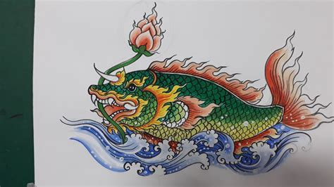 วาดระบายสีอะคลิลิค ปลาลายไทย โดยครูโย่ Youtube