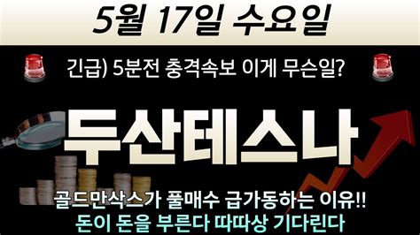 두산테스나 긴급 5분전 충격속보 이게 무슨일이야 골드만삭스가 풀매수 급가동하는 이유 돈이 돈을 부른다 따따상