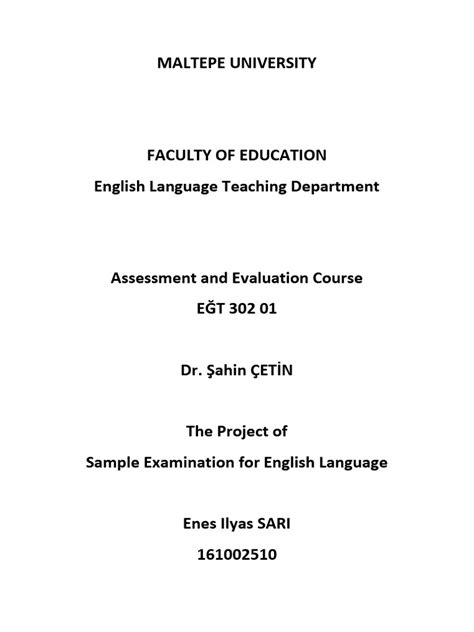 A1 Level Sample Examination For English Pdf Reading Comprehension Linguistics