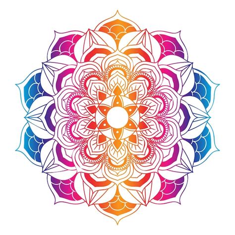 Premium Vector Rainbow Coloured Decorative Mandala Design