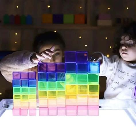 54 Pack Translucent Cube Set Light Panel Resources Sensory Light Panel