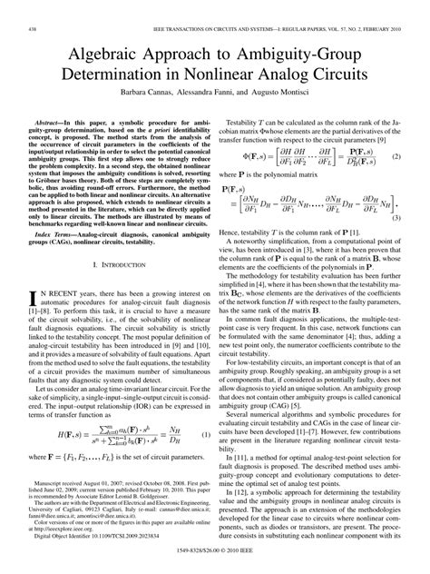 Pdf Algebraic Approach To Ambiguity Group Determination In Nonlinear