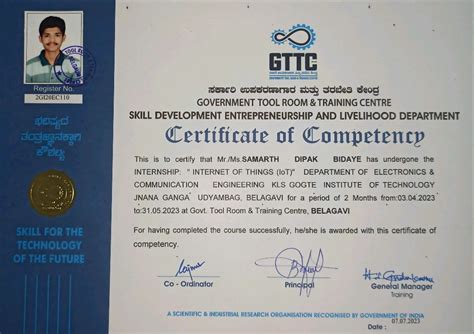 Samarth Bidaye On Linkedin I Have Successfully Completed My Internship At Gttc In Internet Of