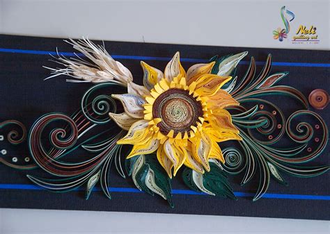 neli Quilling card I love sunflowers Квиллинг нели Узоры из