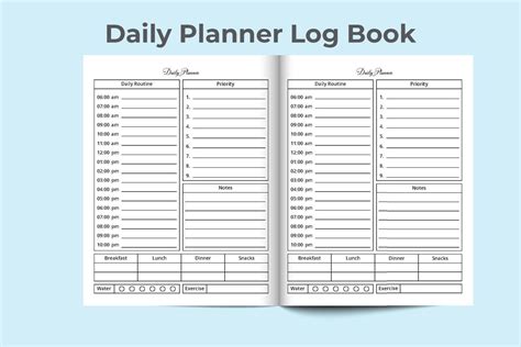 Daily Planner Log Book Interior Daily Routine Planner Notebook Daily