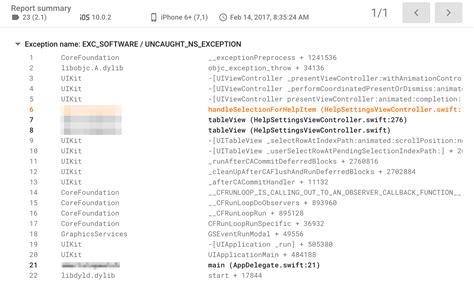 Ios App Crashing With Excsoftware Uncaughtnsexception Stack