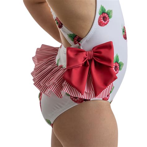 Meia Pata Marianne Raspberries Print Swimsuit Crimson Bluebells