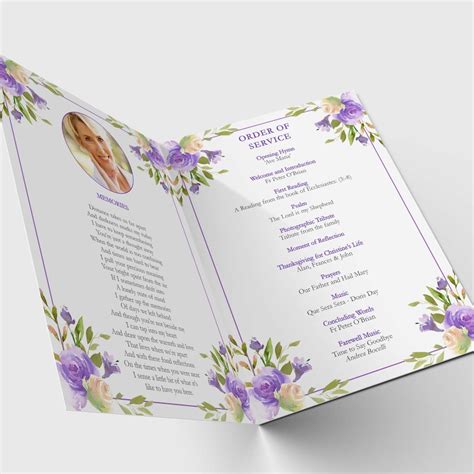 Funeral Program Template Funeral Poems Funeral Programs Etsy