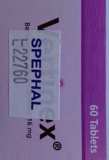 Medica Rcp Vertinex 16mg 60 Indications Side Effects